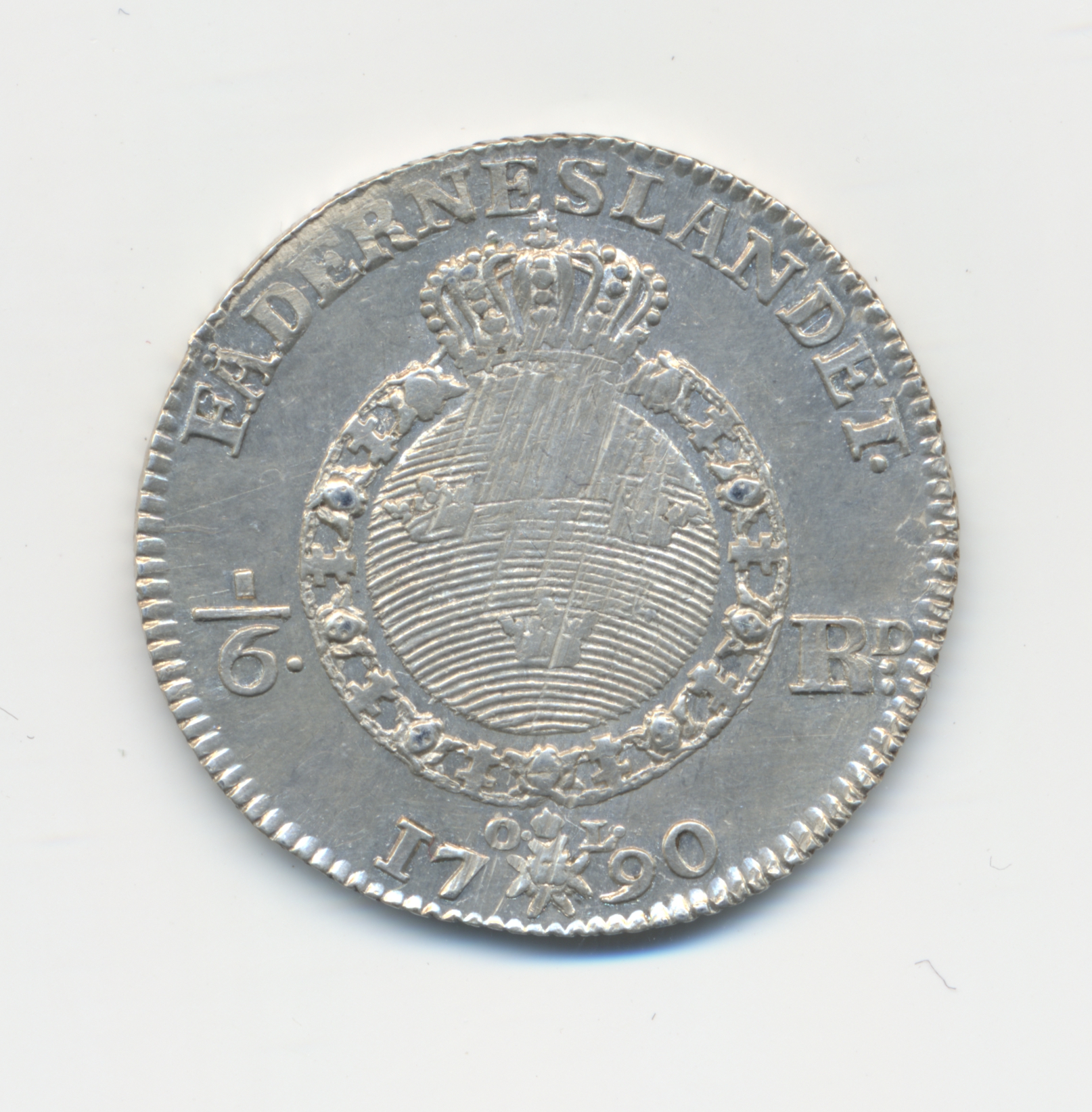 Sverige 1/6 Riksdaler 1790 Kv 0/01