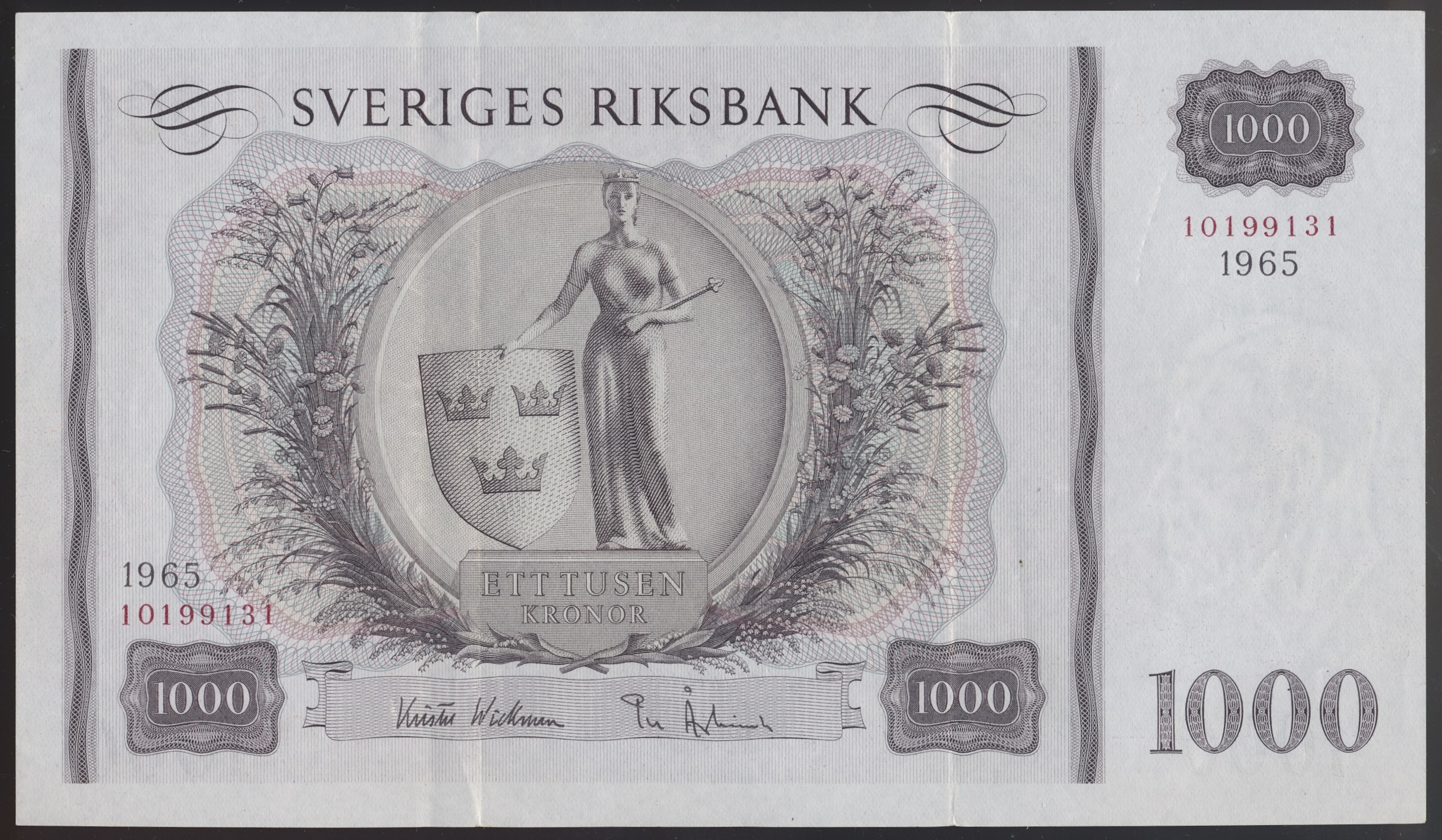 Sverige 1000 Kronor 1965 Kv 1+ (XF)
